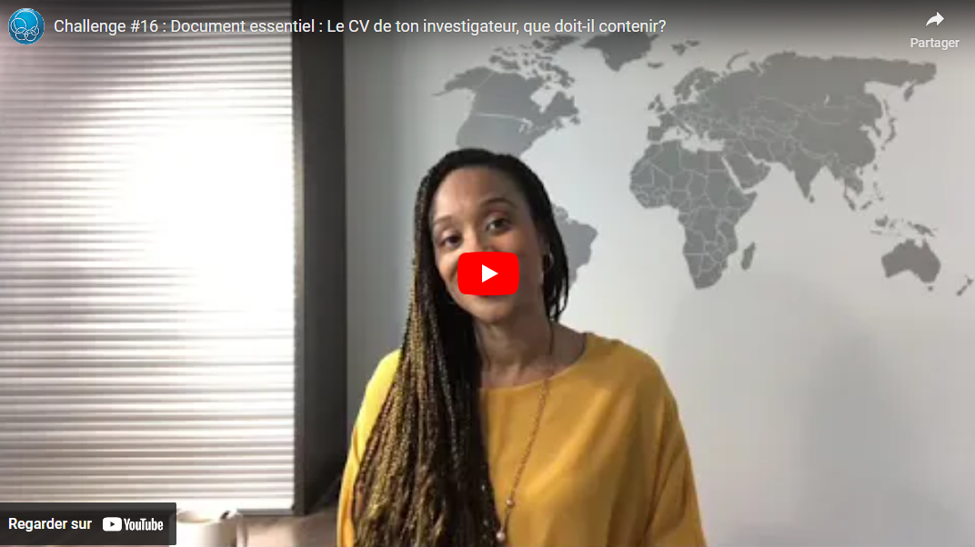 Le CV de ton investigateur, que doit-il contenir?